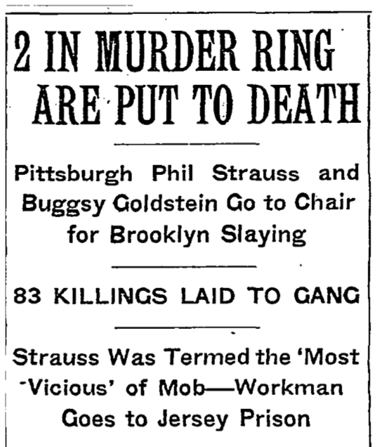 “2 In Murder Ring Are Put to Death” | WEEGEEWEEGEEWEEGEE